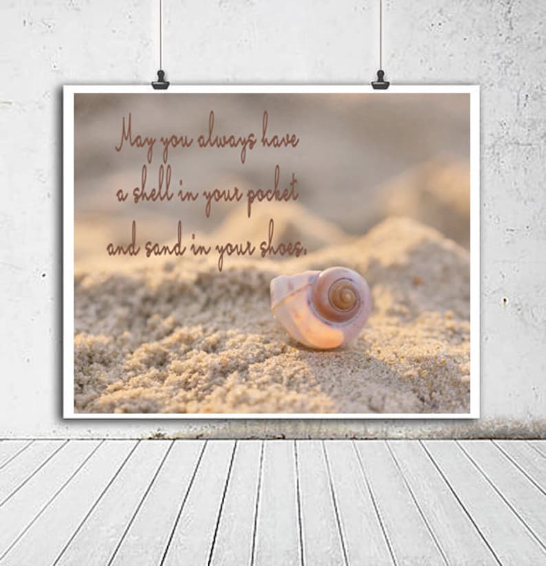 Seashell Quote Coastal Wall Print Quote Beach Photography | Etsy
