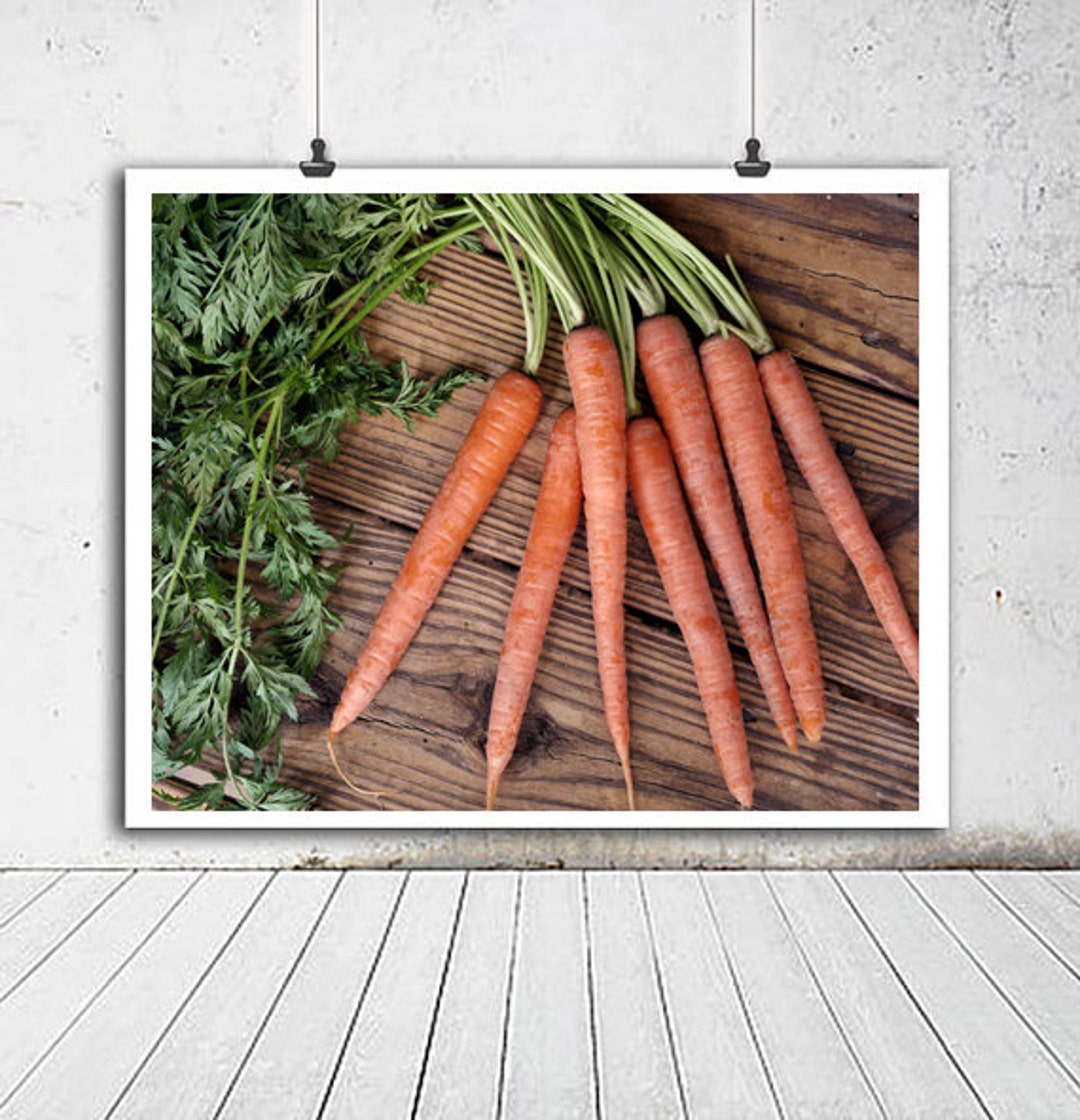 Farmhouse Kitchen Art Print, Rustic Kitchen Wall Decor Carrot Photo ...