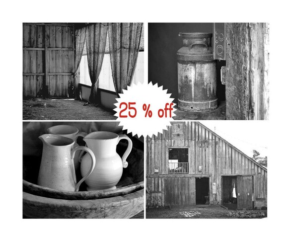Black and White Farm Prints Farmhouse Home Wall Decor Old | Etsy