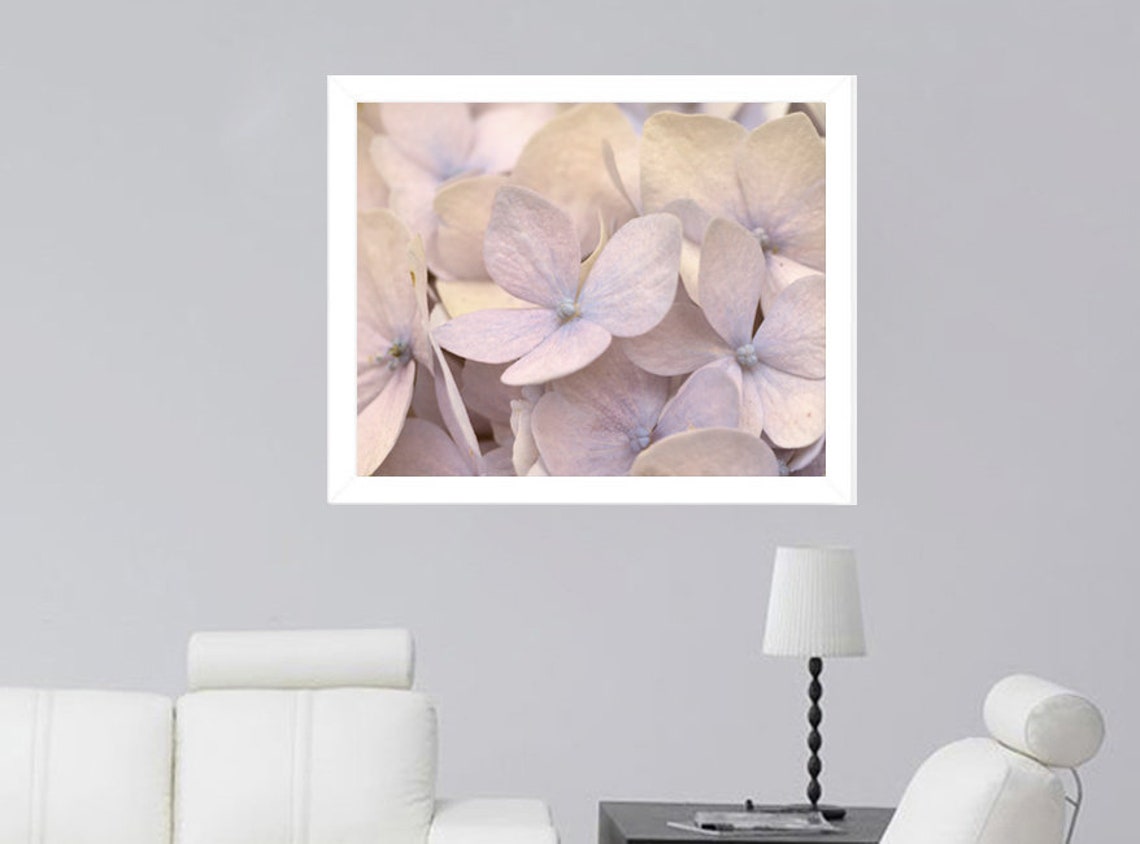 Hydrangea Print Floral Canvas Wall Art Large Shabby Chic - Etsy