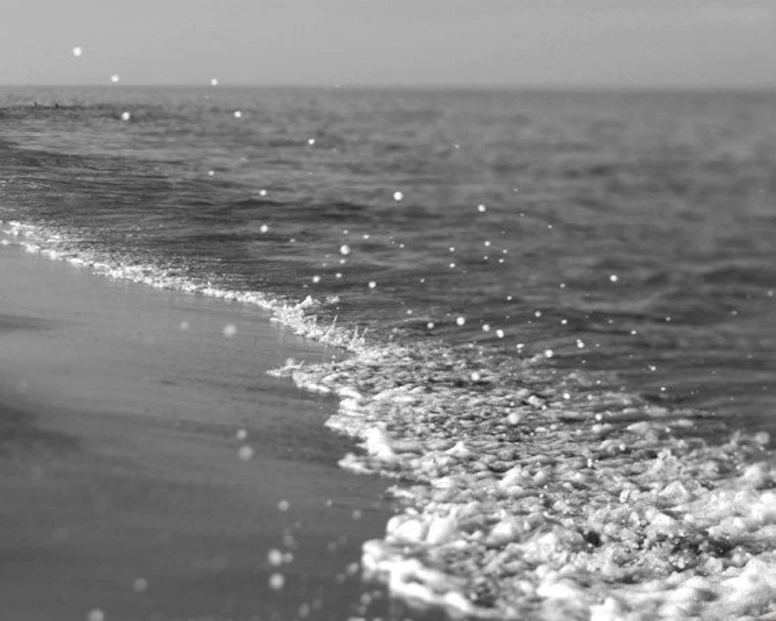 Black and White Beach Photography Dark Grey Coastal Wall Art - Etsy