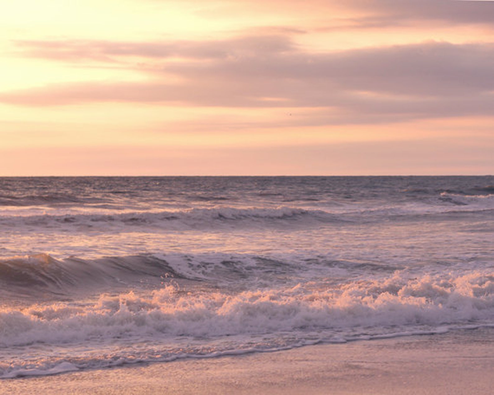 Pink Sunset Print Ocean Photography Beach Sunset Picture - Etsy