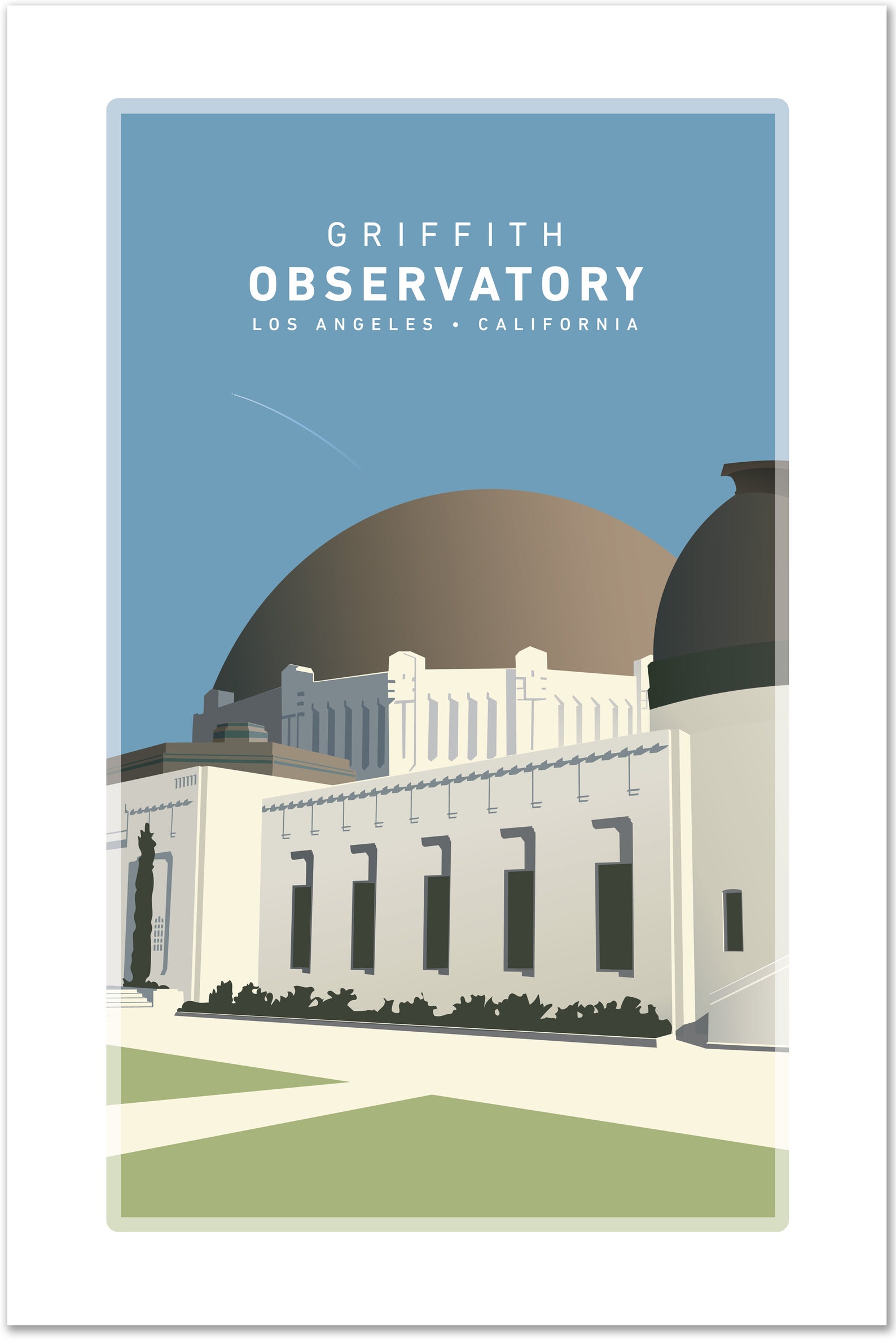 Griffith Observatory Poster/print, Bold Light Blue Retro-style Poster ...