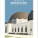 Griffith Observatory Poster/print, Bold Light Blue Retro-style Poster ...