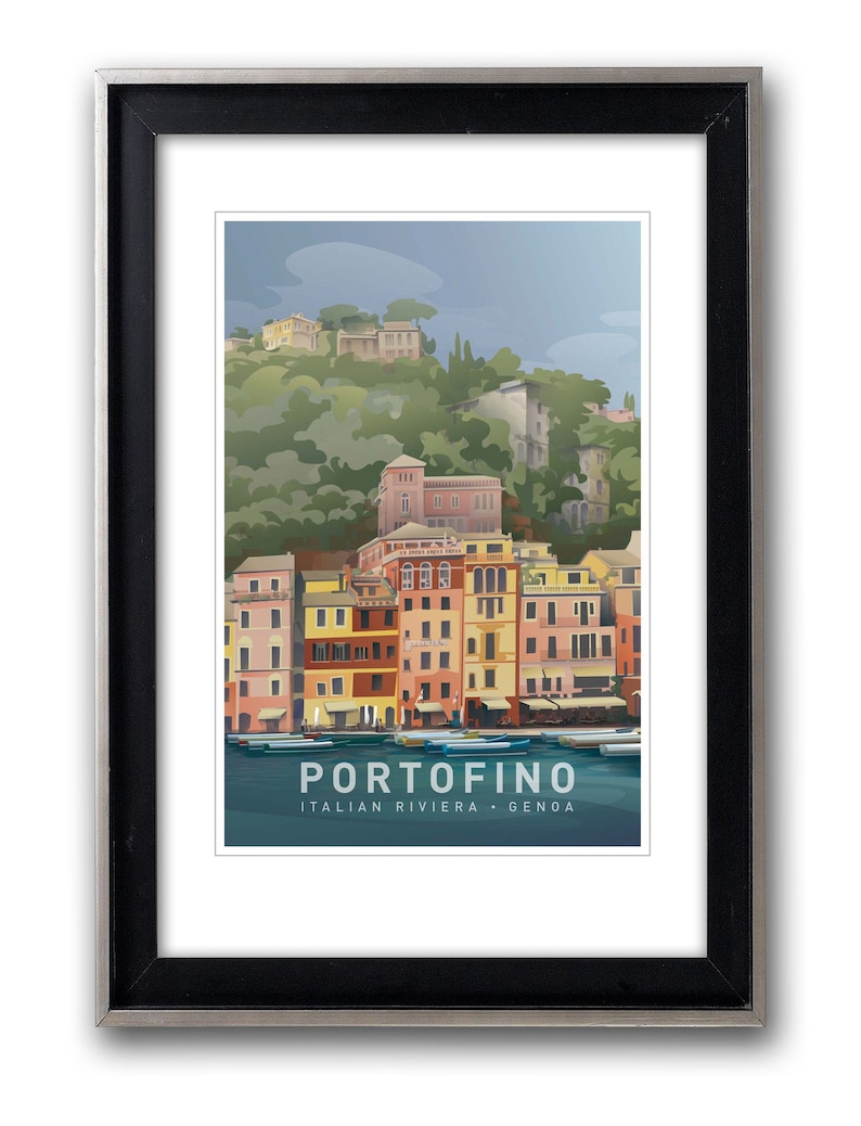 Portofino Poster/print, Original Italian Riviera Vintage-style Artwork ...