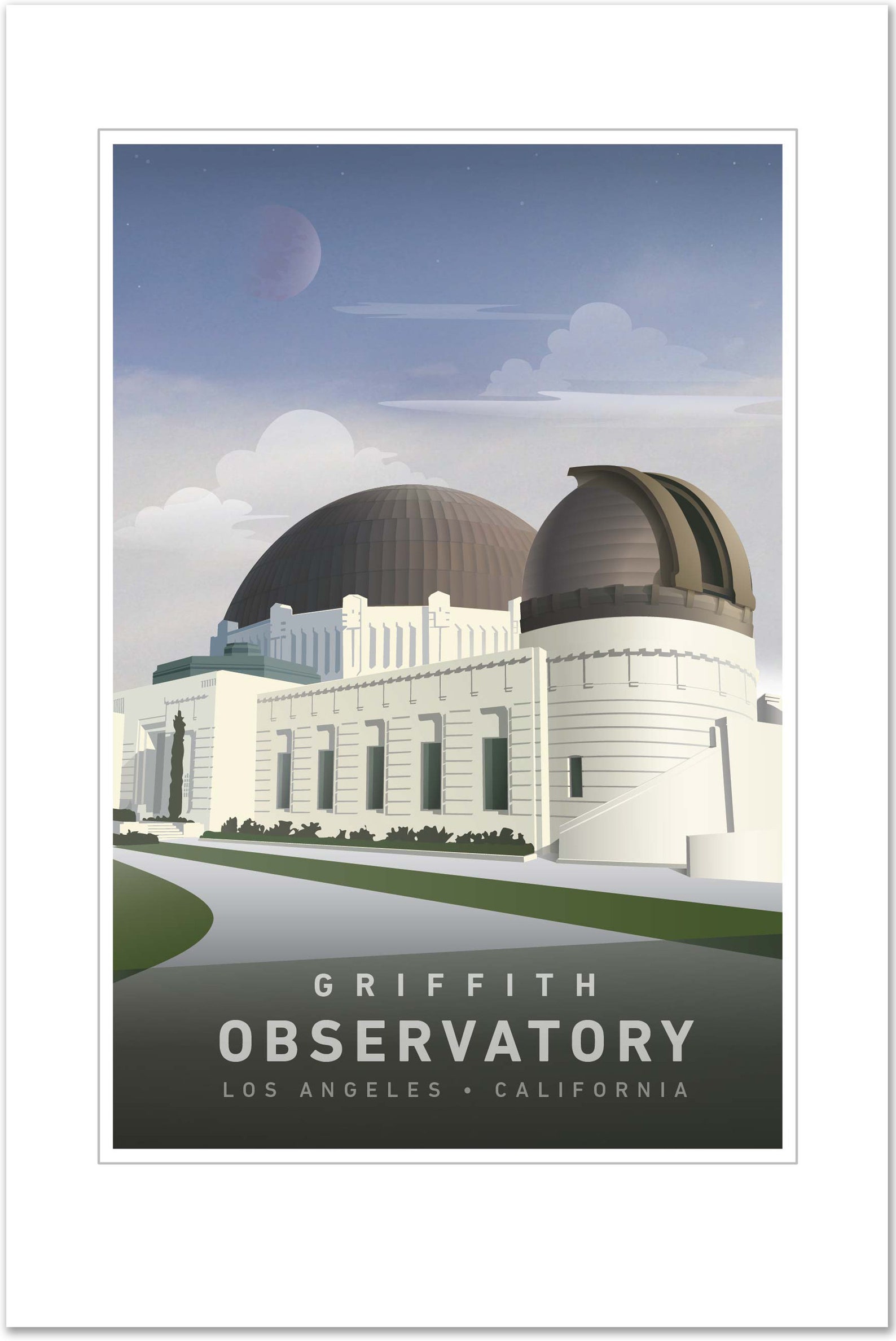Griffith Observatory Poster/print, Original Vintage/retro-style Los ...
