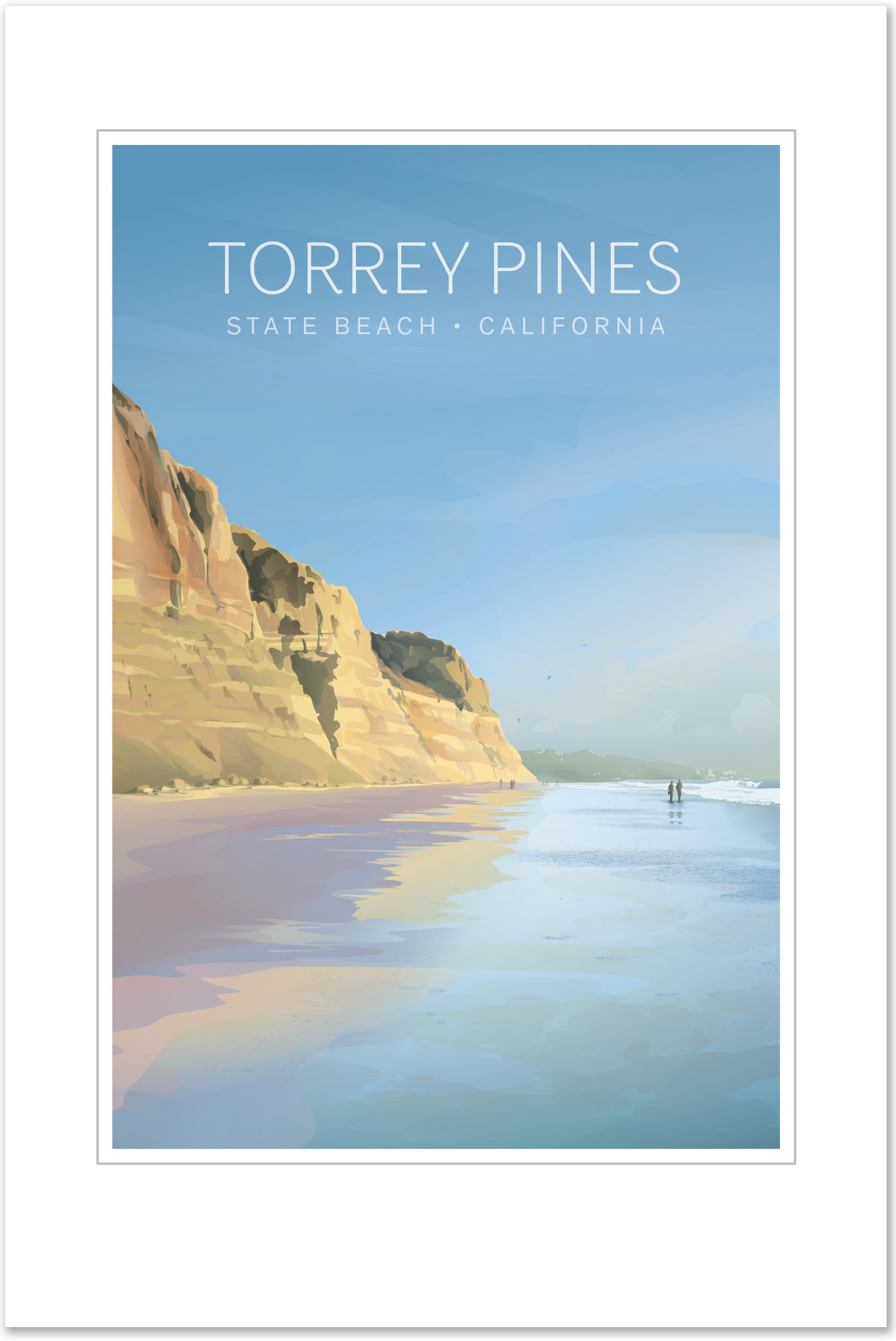 Torrey Pines State Beach Original Poster/print, La Jolla/del Mar Beach ...