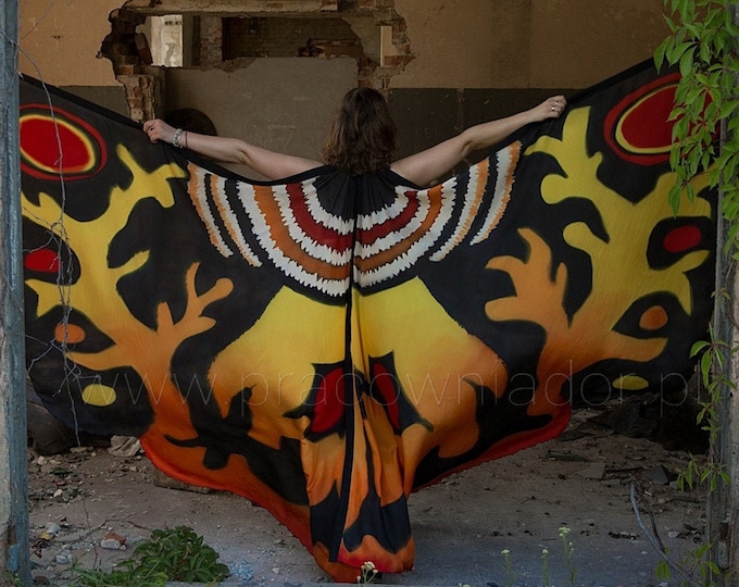 Mothra Wings. Belly Dance Unique Wings Made to Order. Hand Painted Silk ...