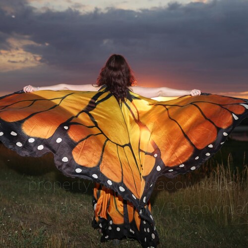 Monarch Butterfly Kimono. Hand Painted Silk Kimono. Made to - Etsy