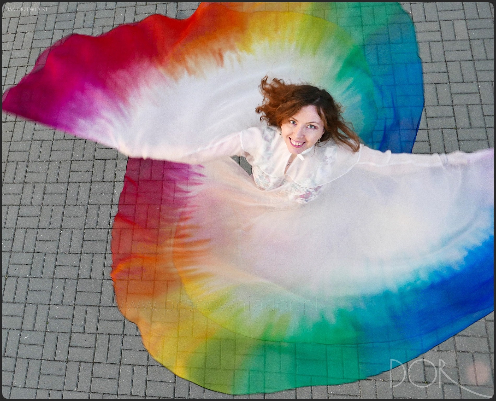 Rainbow Transparent Cape Made of Two Full Circles of Silk - Etsy
