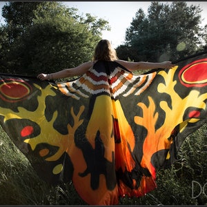 Mothra Wings. Belly Dance Unique Wings Made to Order. Hand Painted Silk ...