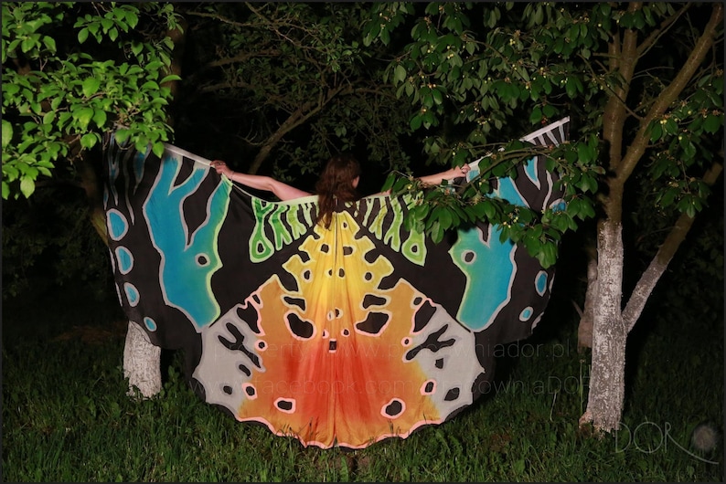Ultraviolet Butterfly. Hand-painted Silk Wings Glowing in UV | Etsy