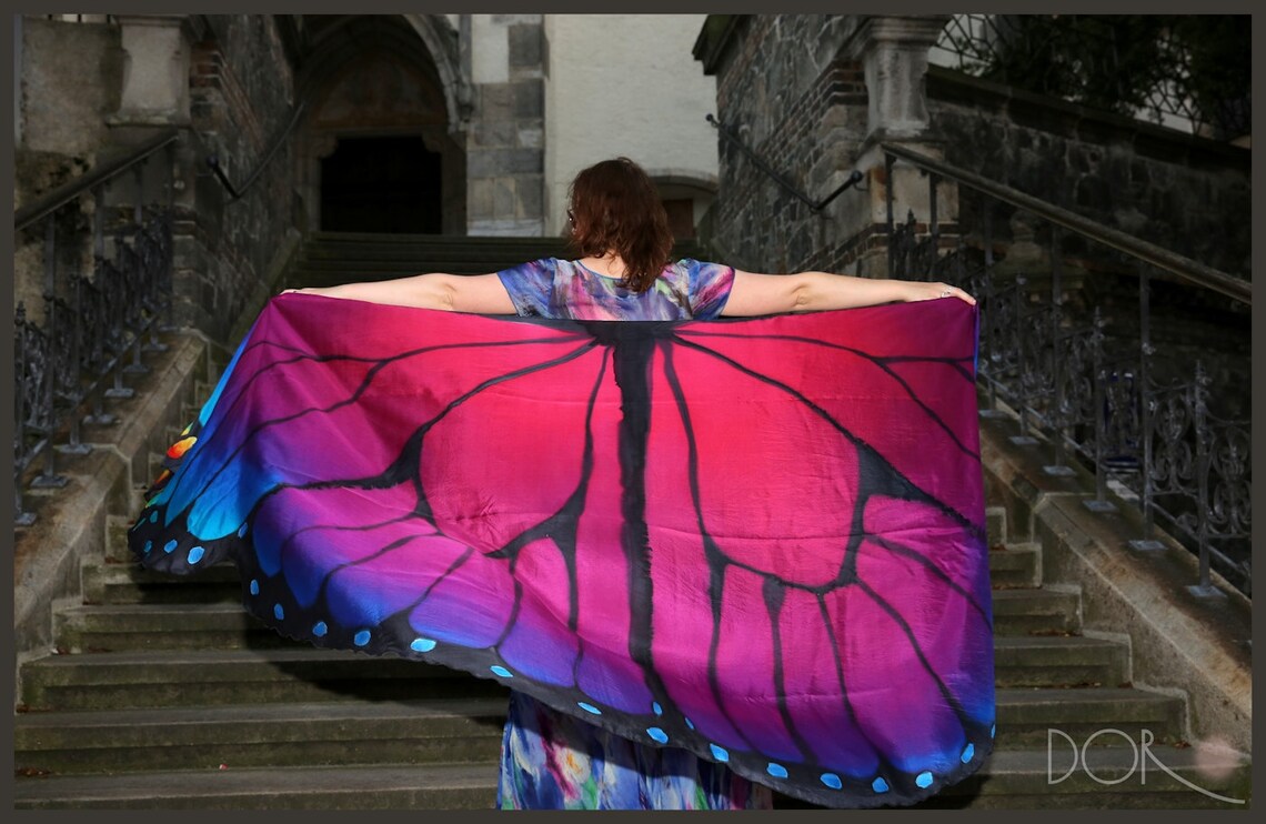 Hand Painted Semicircular Silk Veil Made to Order. - Etsy