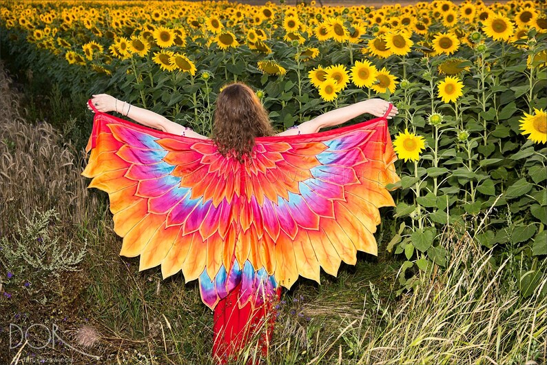 Little Bird Wings. Hand Painted Silk Dance Small Wings Made to - Etsy