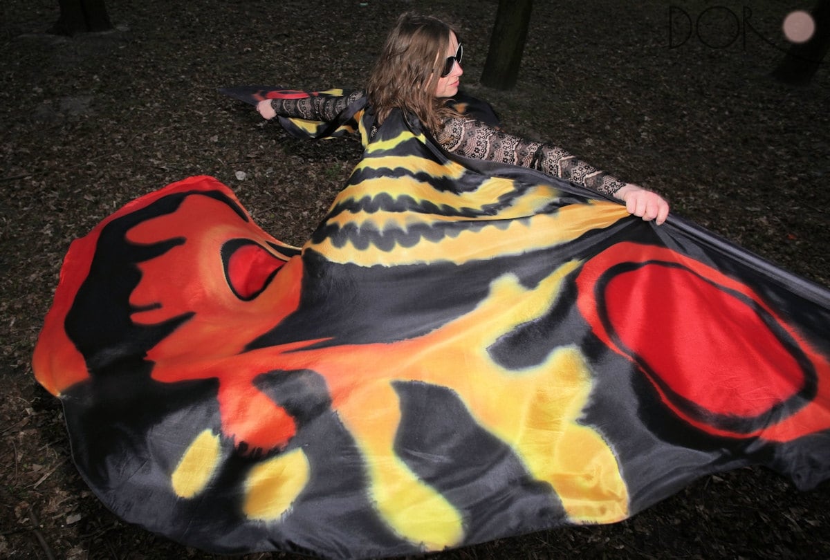 Hand Painted Silk Mothra Wings: Custom Belly Dance Isis Wings - Etsy
