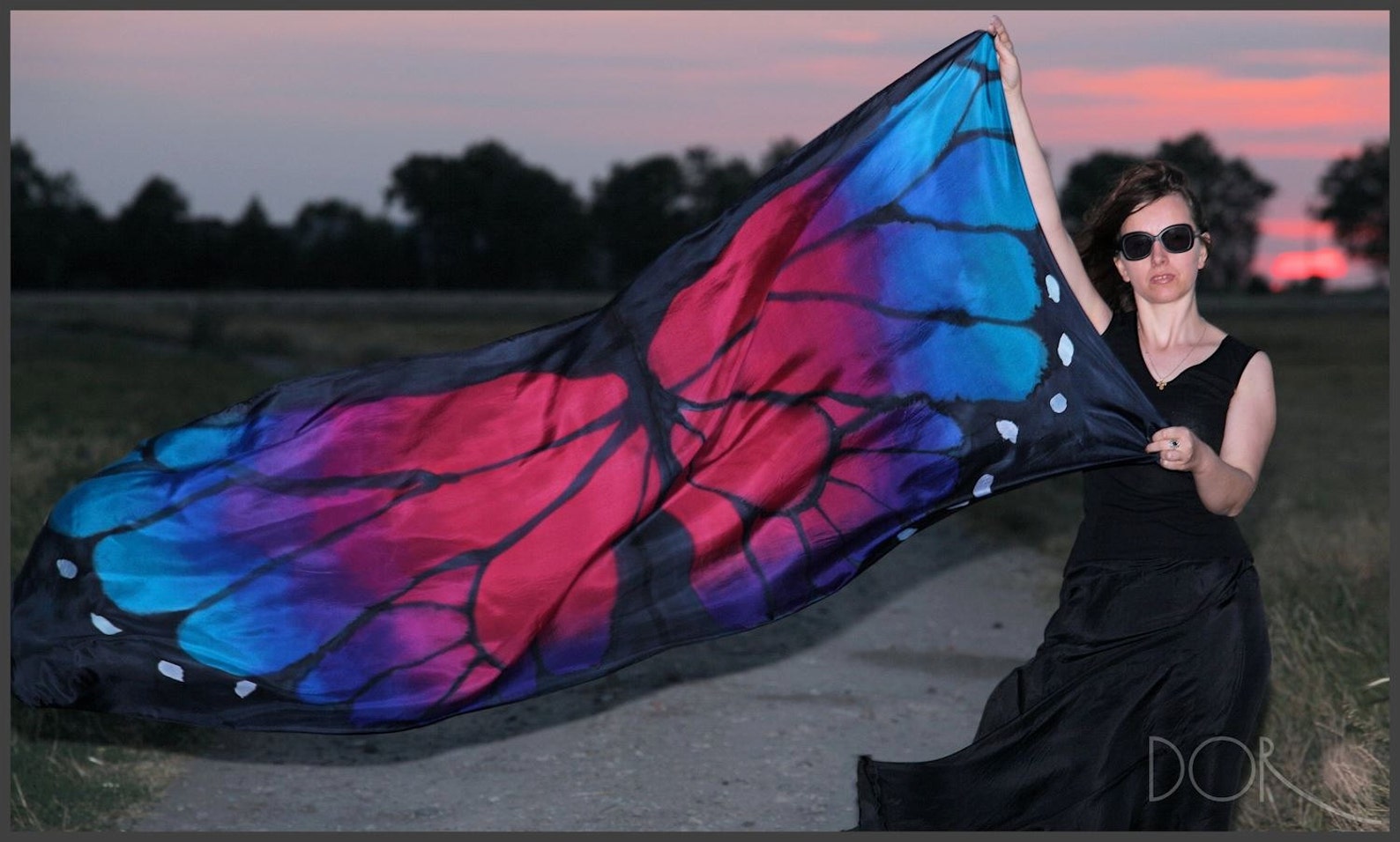 Hand Painted Silk Veil, Almost Like Wings. Belly Dance Veil Made to ...