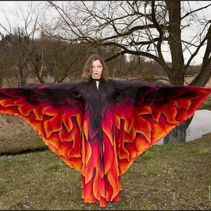 Fire Silk Cape Made of Two Full Circles Fabric. Made to Order ...
