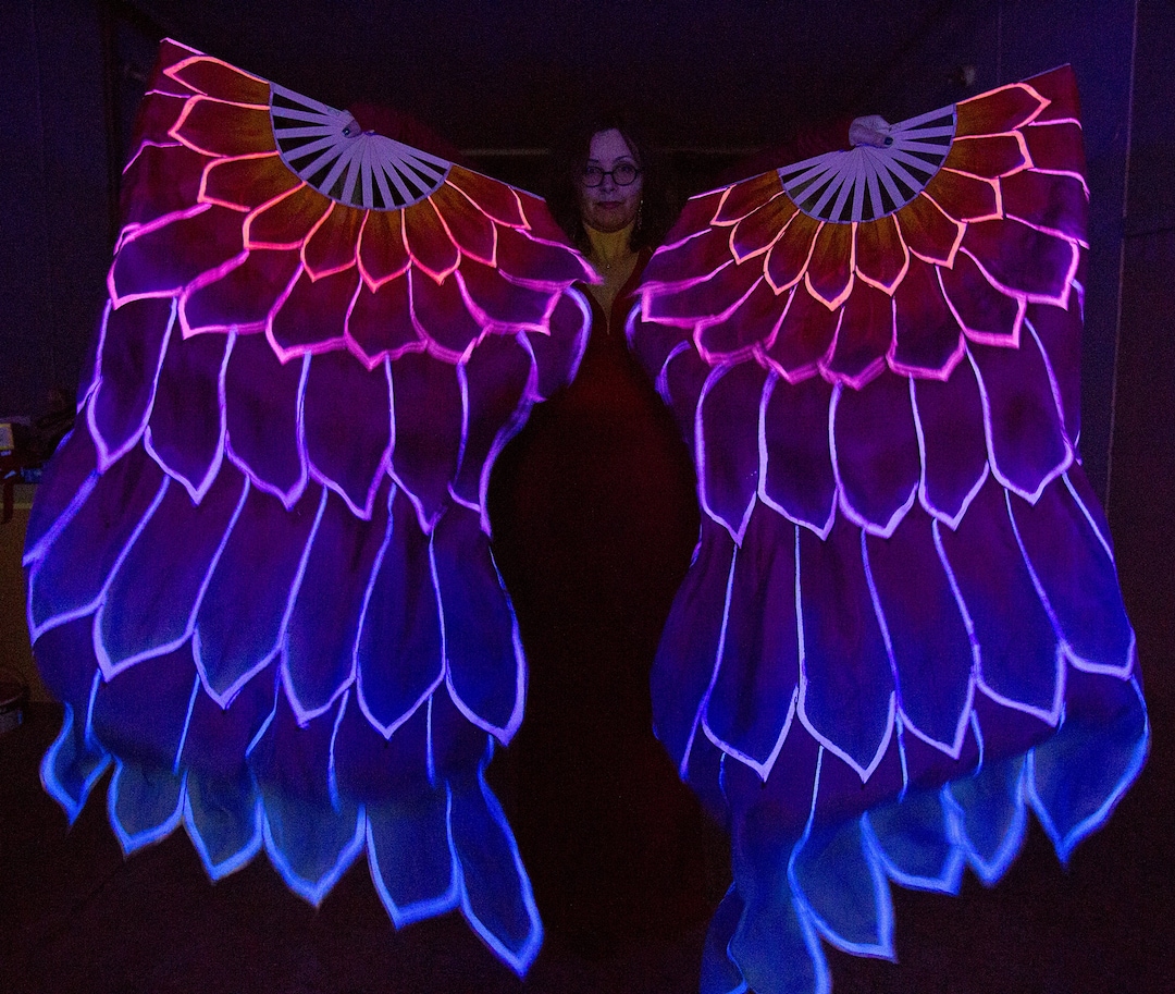 Ultraviolet Bird, Hand Painted Multicolored Bird Fan Veils - Etsy