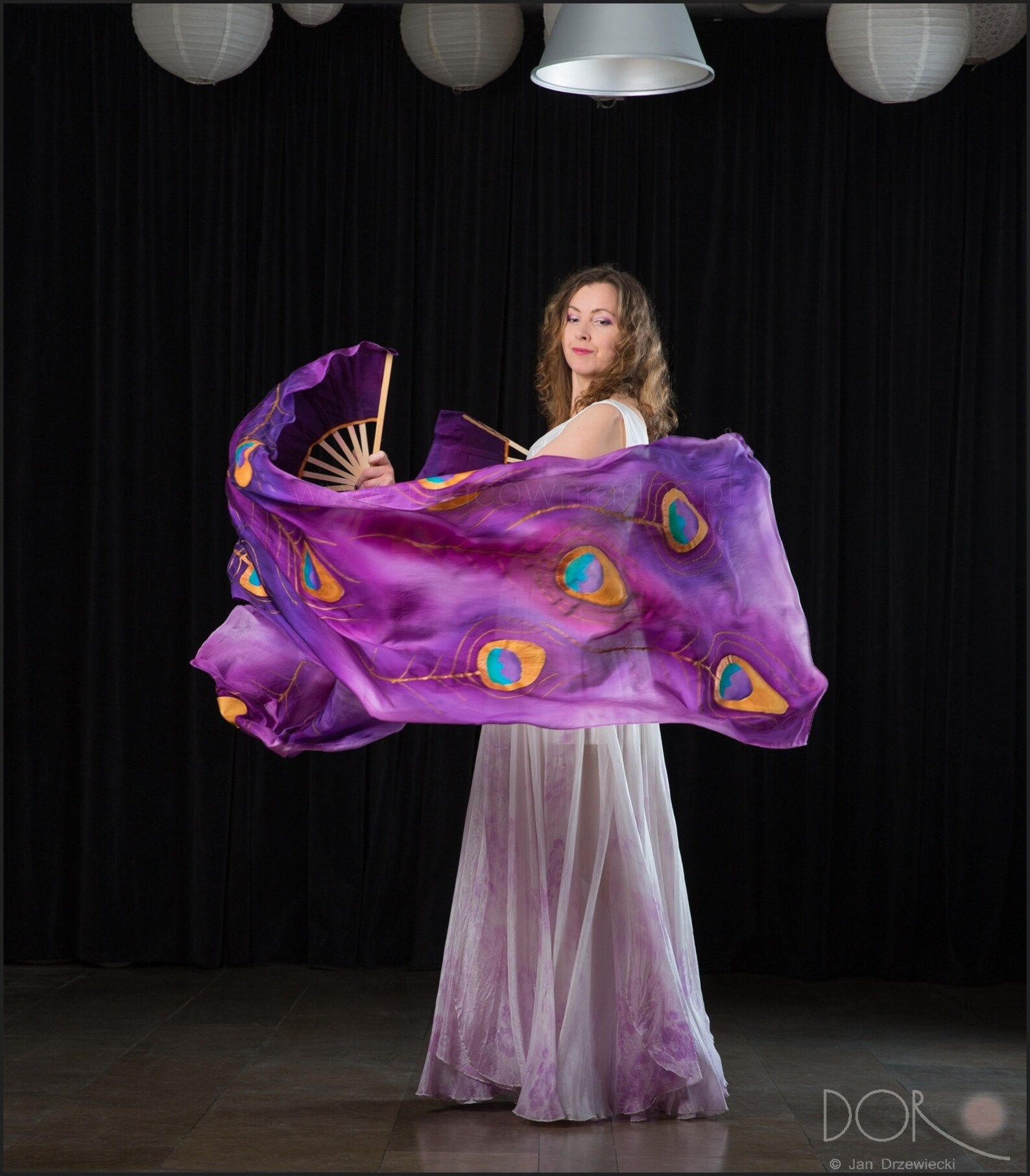 Hand Painted Fan Veils for Dancers. | Etsy