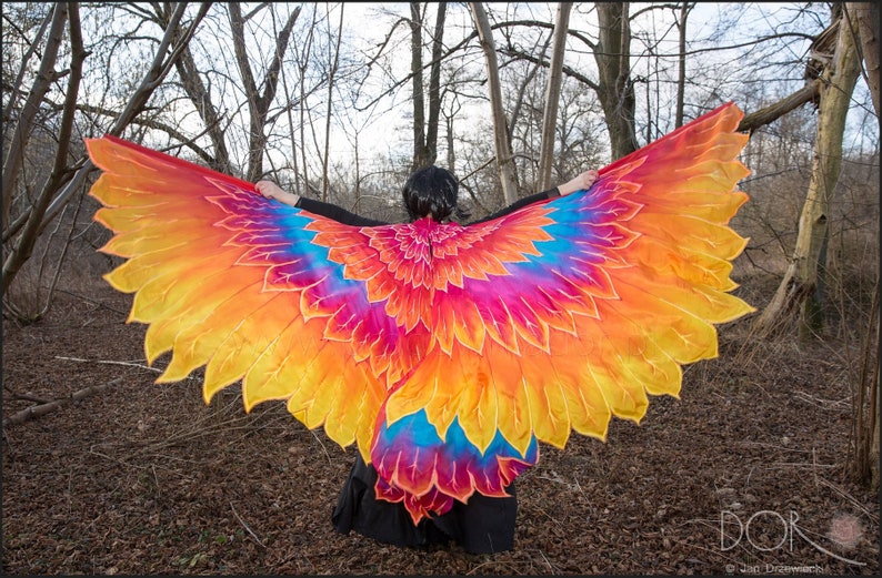 Ultraviolet Bird Wings. Hand-painted Silk Wings Glowing in UV - Etsy