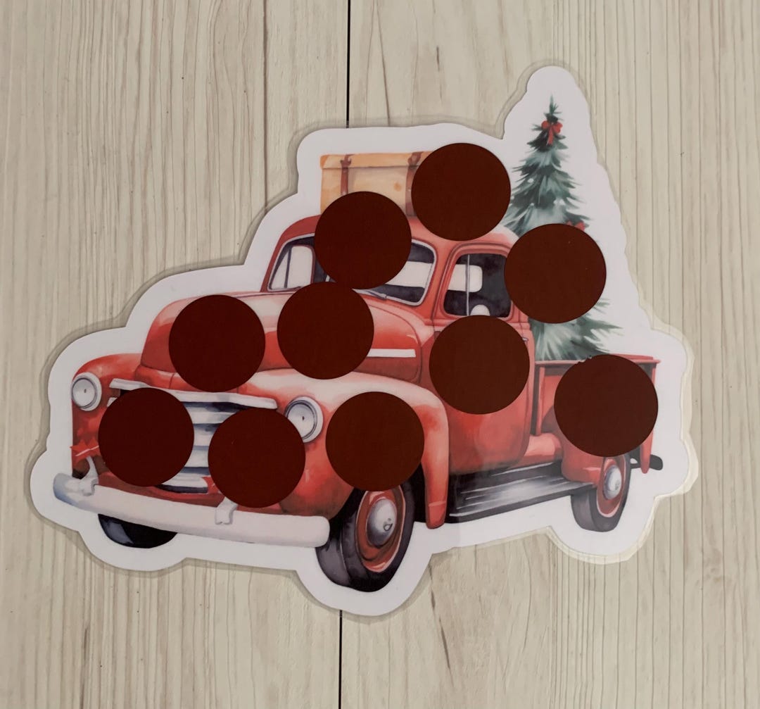 Lastbil Gran Jul Skraputmaning A5 Truck Christmas Tree Scratch off ...