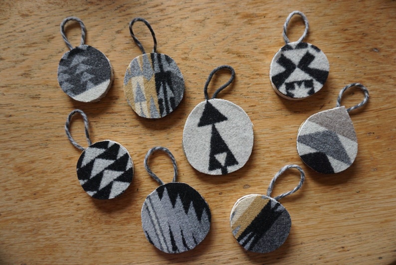 Modern Christmas Ornaments made from Pendleton Wool | Etsy