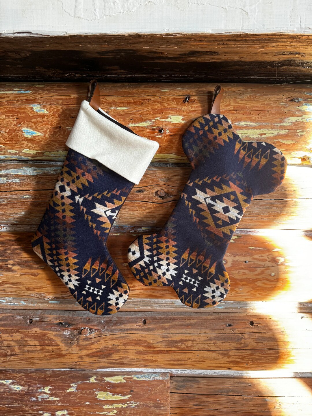 MCM Christmas Stocking Made From Pendleton Wool | Dog Stocking - Etsy