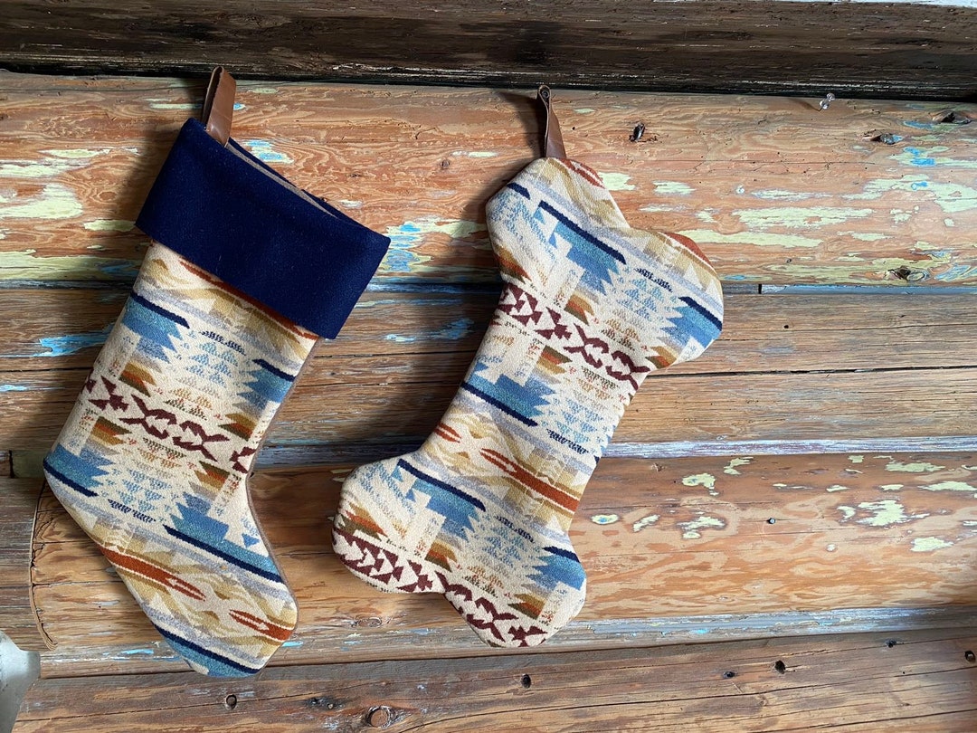 Neutral Christmas Stocking Made From Pendleton Wool - Etsy