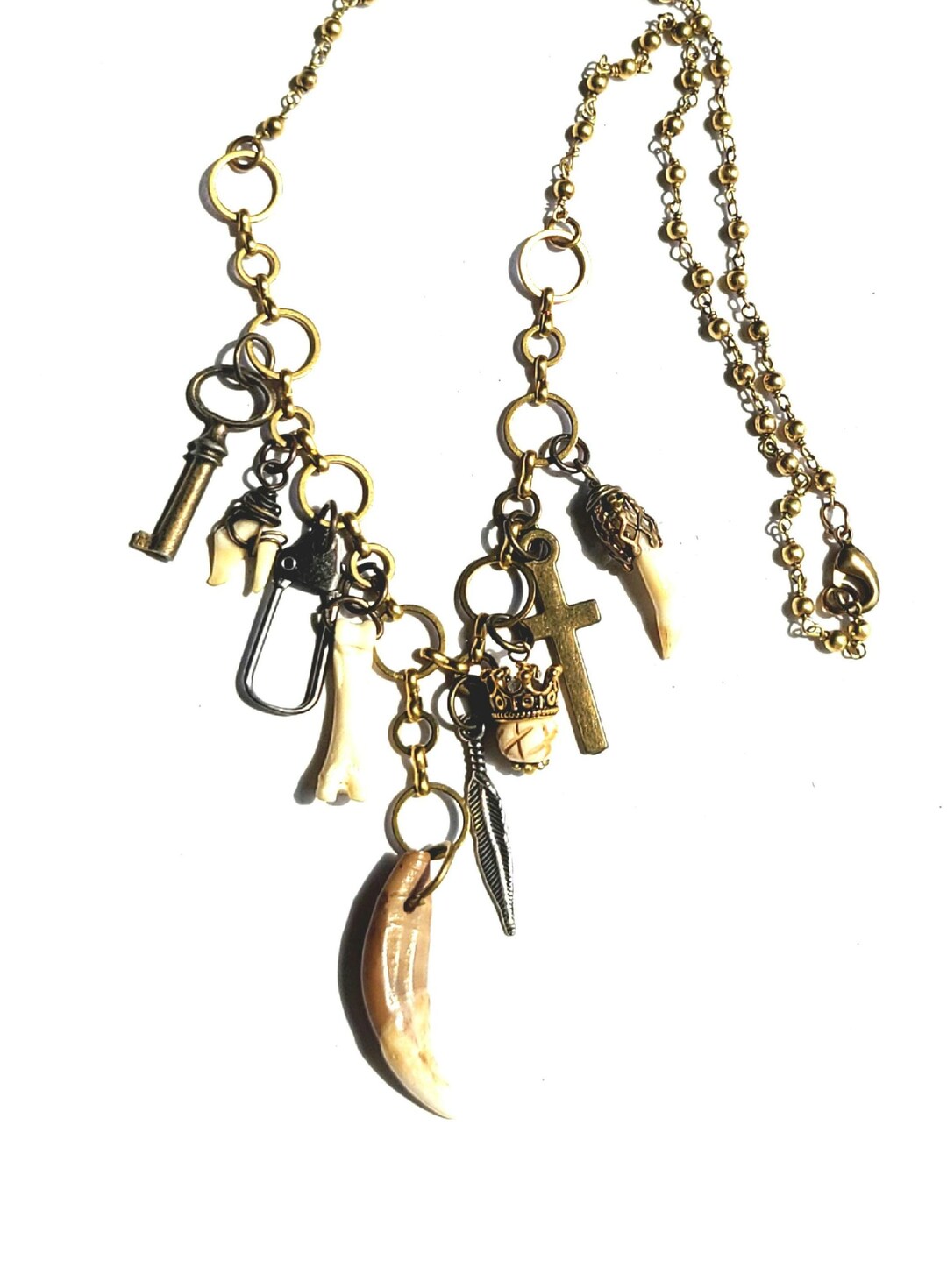 Real Animal Bone Necklace / Coyote Fang Necklace / Fox Tooth, Alligator ...