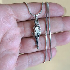 Articulated Alligator Necklace / Moveable Gator Necklace on Stainless ...