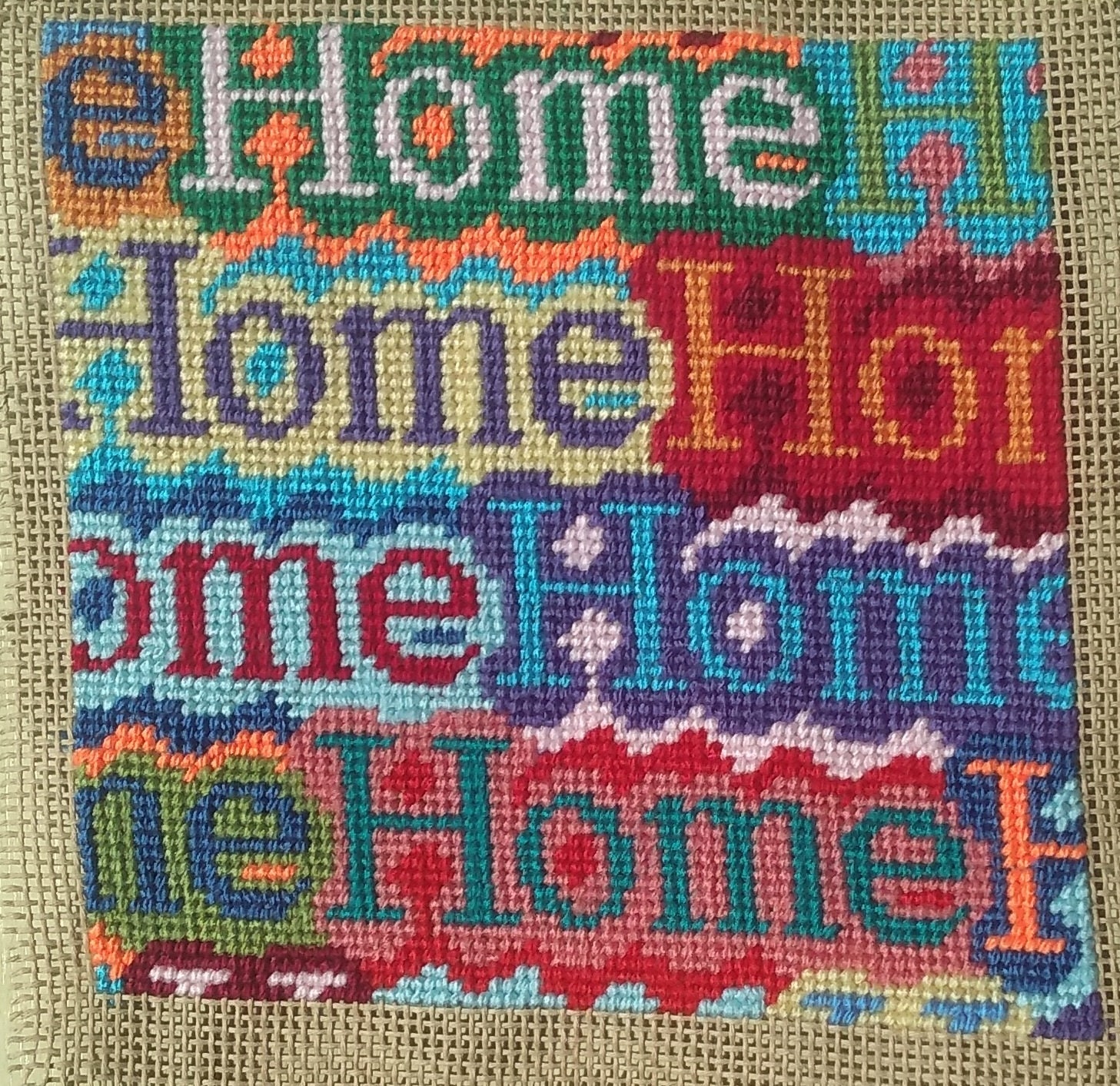 Modern Tapestry: Unique Handmade 'HOME HOME HOME' - Etsy Hong Kong