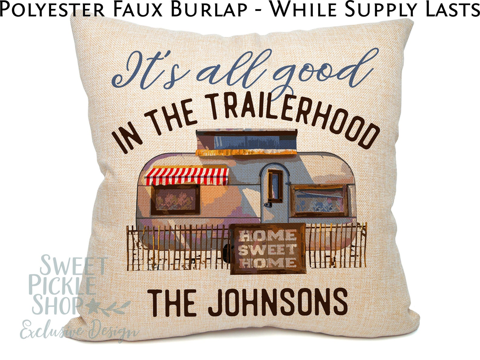 It's All Good in the Trailerhood Camper Pillow | Etsy