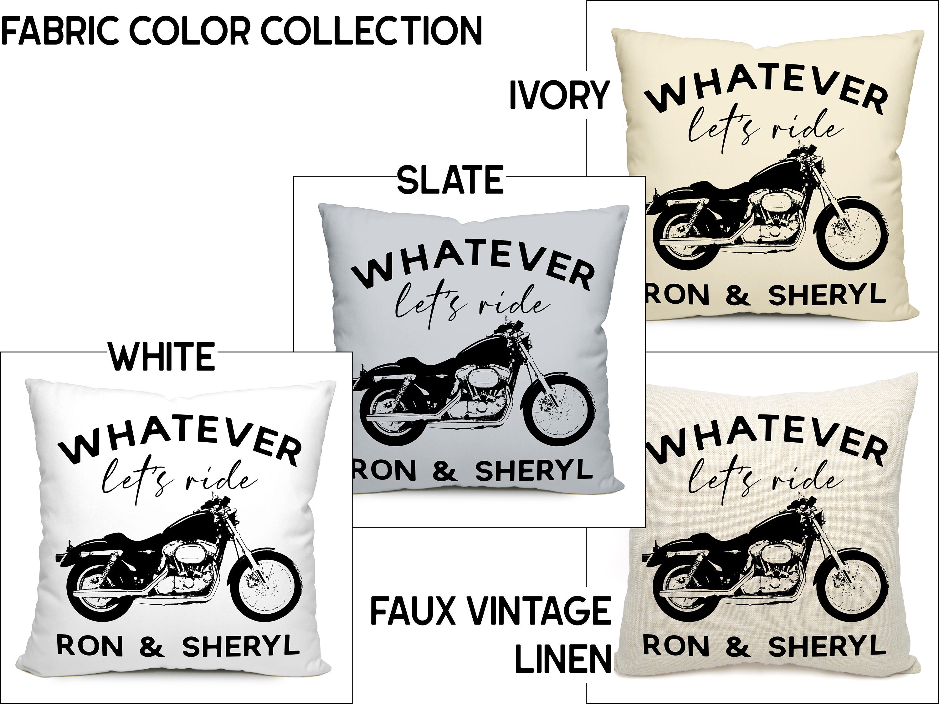 Whatever, Let's Ride, Personalized Motorcycle Pillow Cover, Choose Your ...
