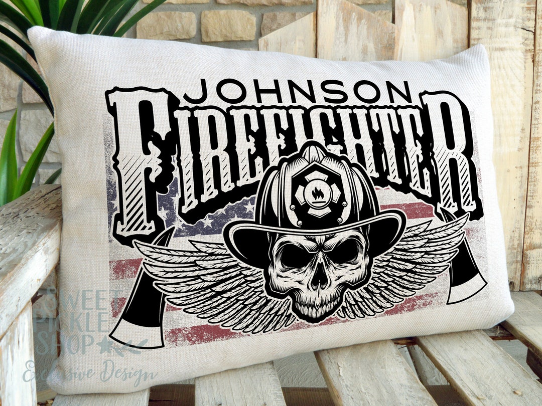 Personalized Firefighter Pillow Cover Firefighter Wife Firefighter ...