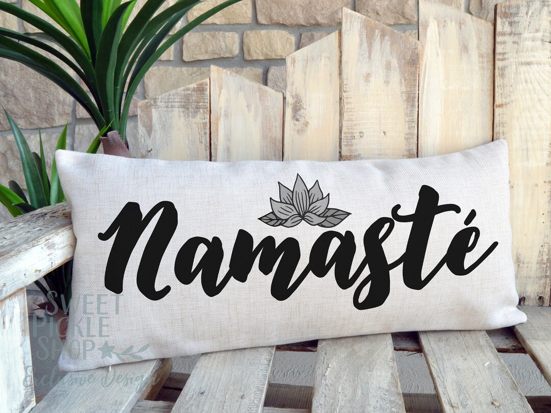 Namaste Pillow, Faux Vintage Linen, Shabby Chic Decor, Respectful ...
