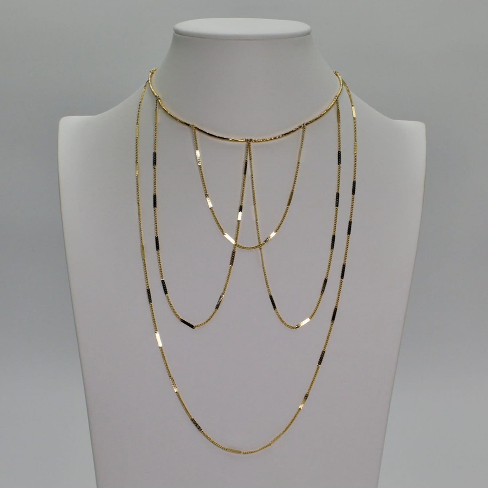 The Flexible Triple Tiered Shimmer Chain Seen on Stassi in - Etsy