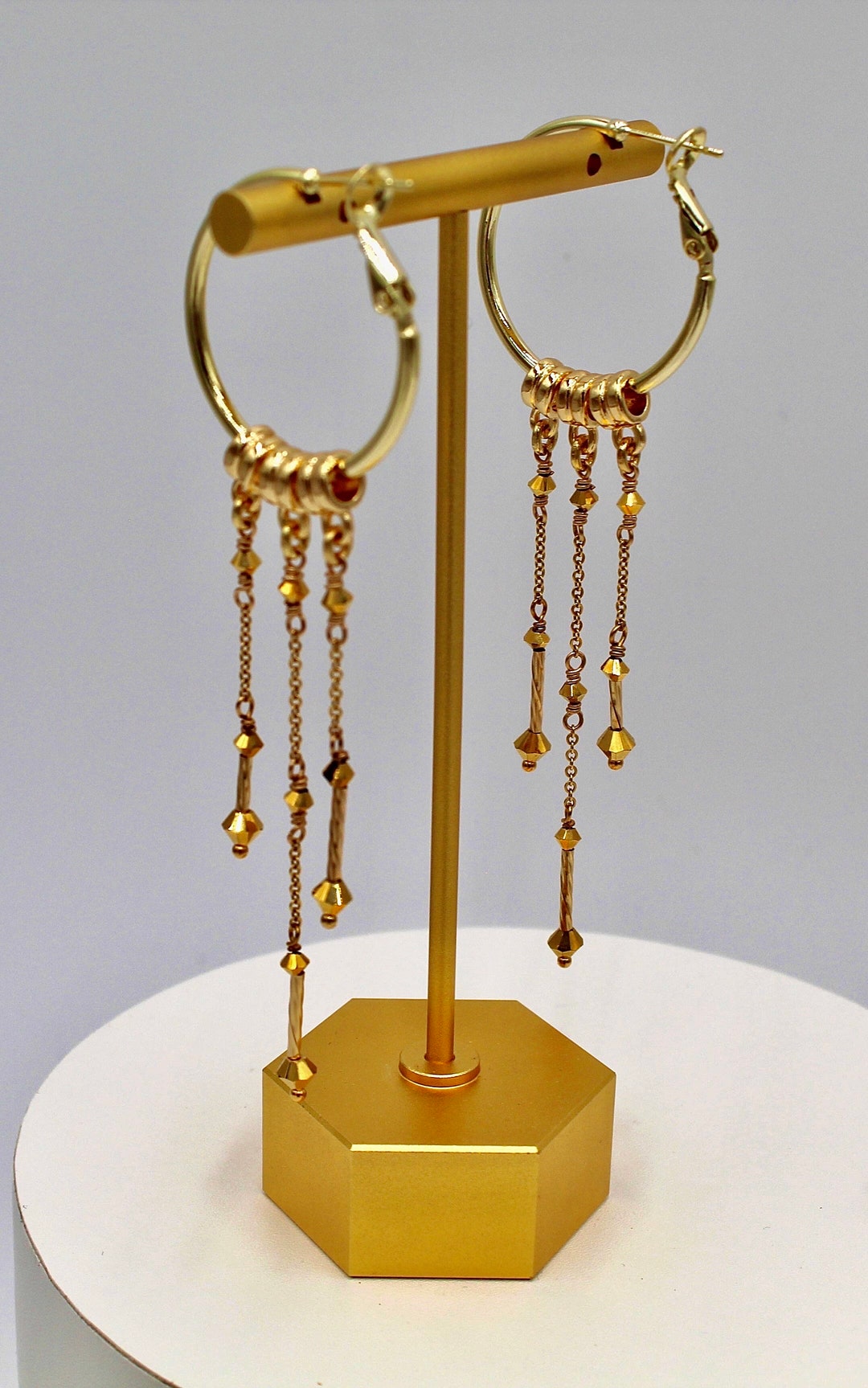 Josephine B 14k Gold Filled Deco Hoops - Etsy