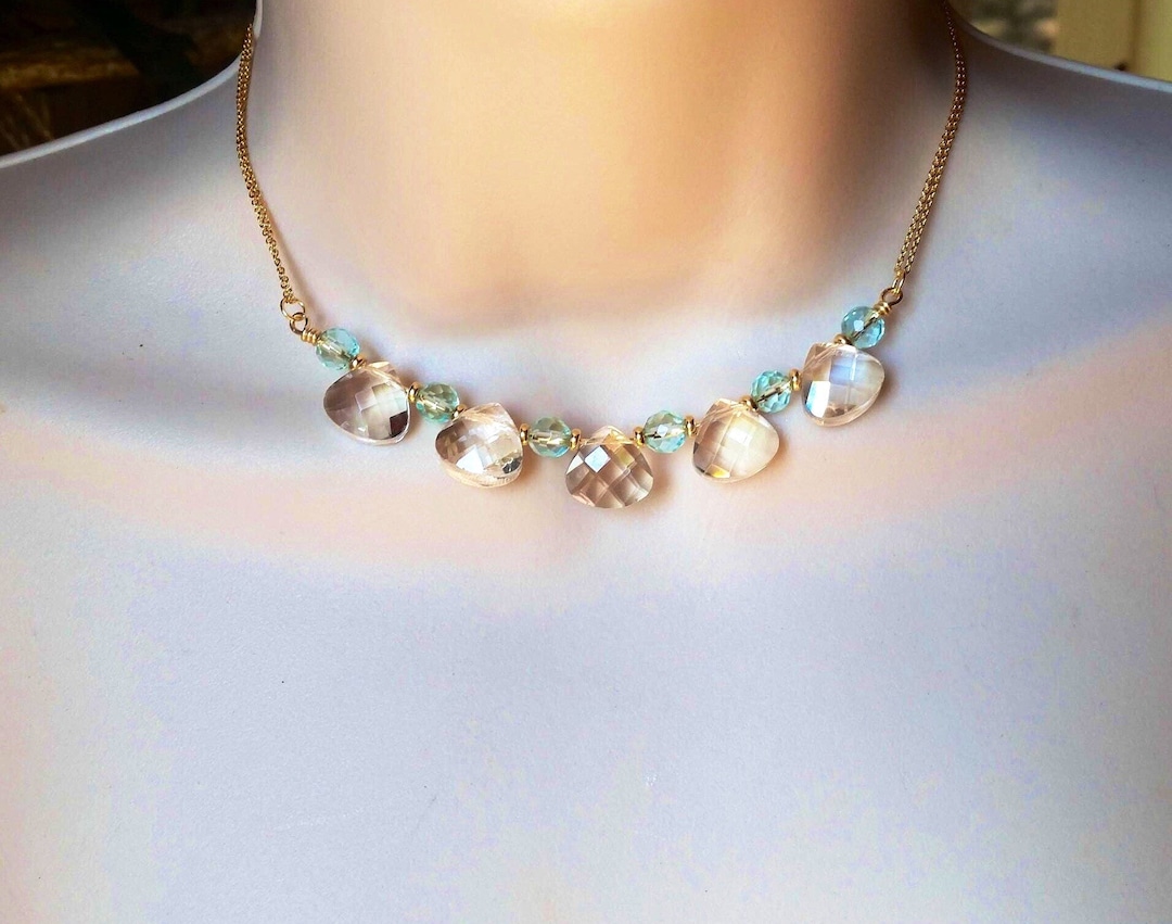 Stassi's "the Ice Queen" Crystal and Blue Topaz Quartz Necklace - Etsy