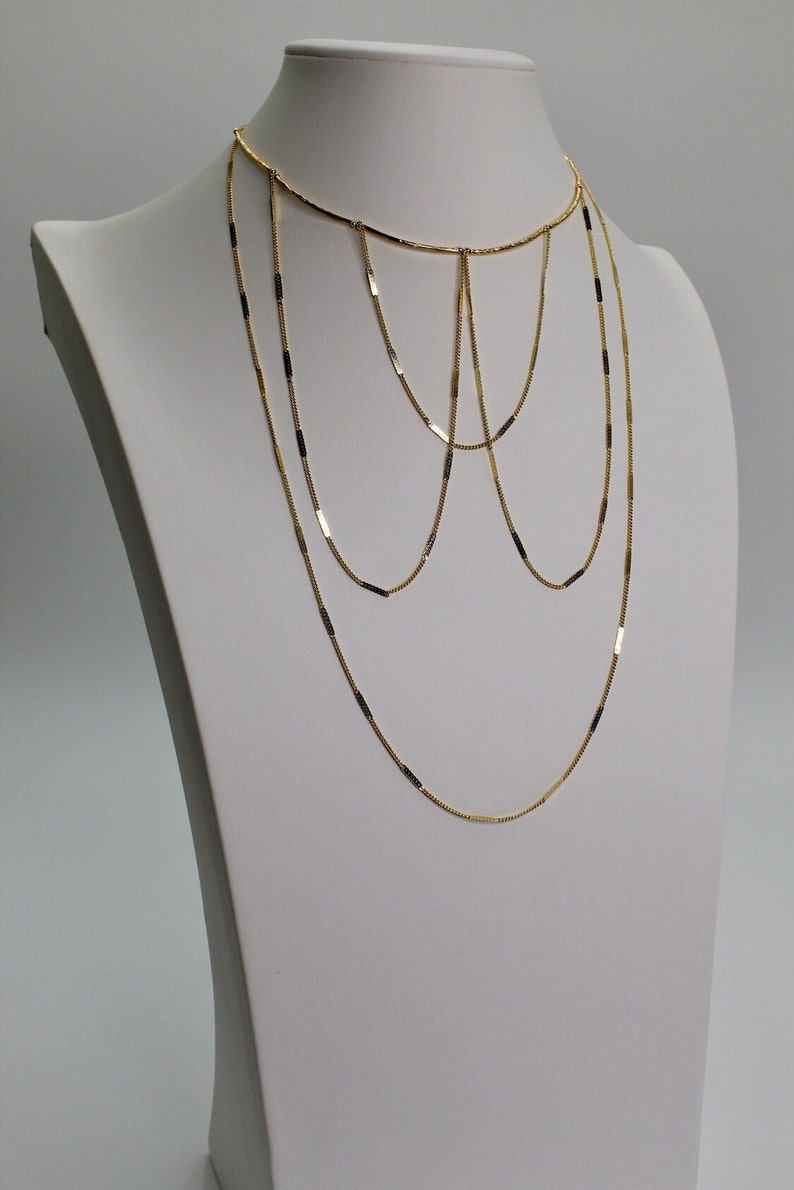 The Flexible Triple Tiered Shimmer Chain Seen on Stassi in - Etsy