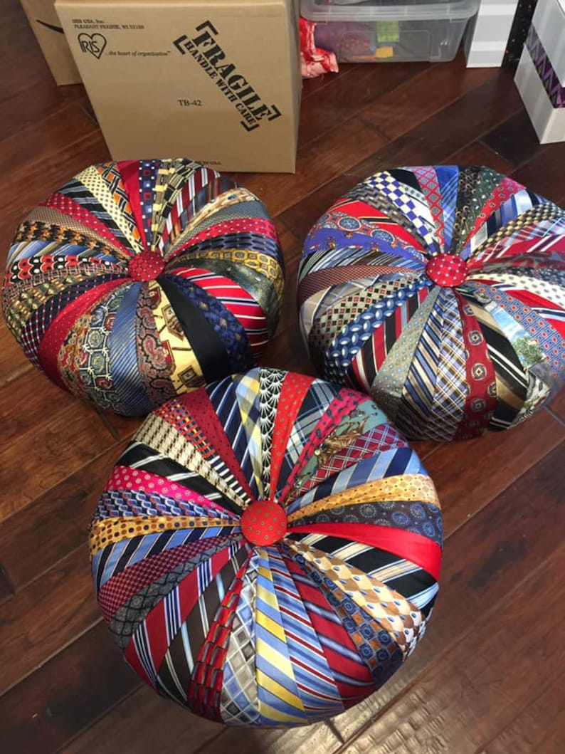 Custom Tuffet Stool Made With YOUR TIES - Etsy