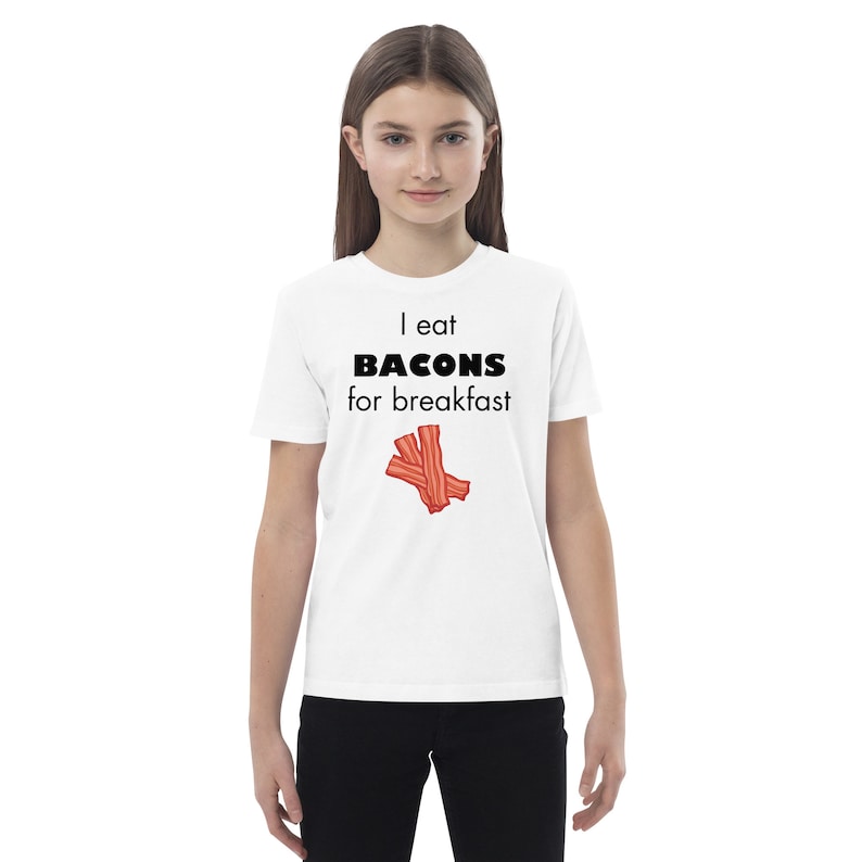 Roblox Bacon Themed Organic Cotton Kids T-shirt in White - Etsy