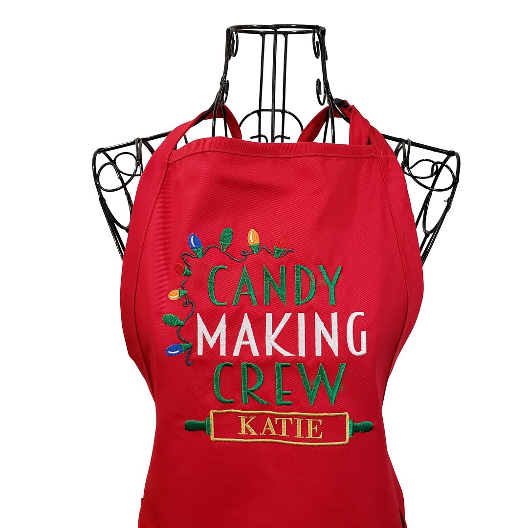 Personalized Candy Making Crew Embroidered Apron, Christmas Apron for ...