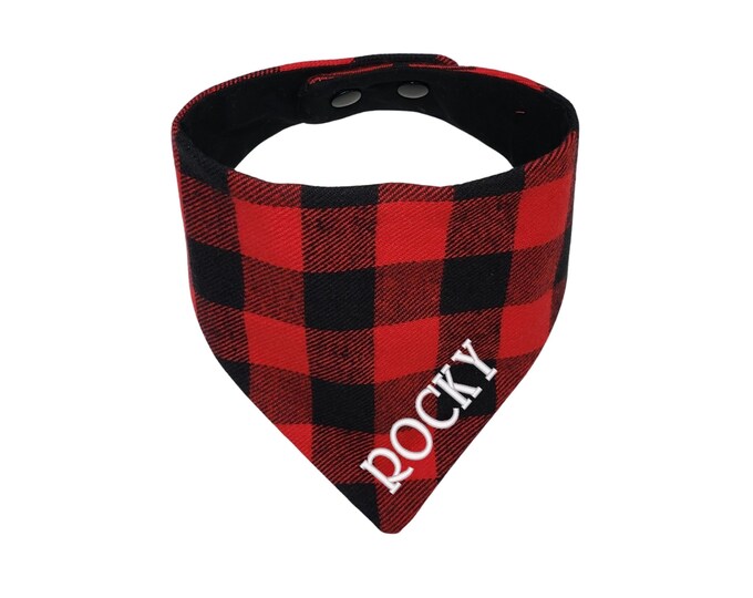 Dog Bandana, Boho Patchwork, Traditional Tie, Personalized Leather Name ...