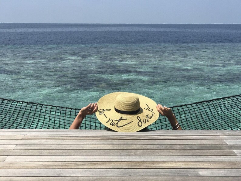 Embroidered Do Not Disturb Floppy Beach Hat Personalized Sun - Etsy