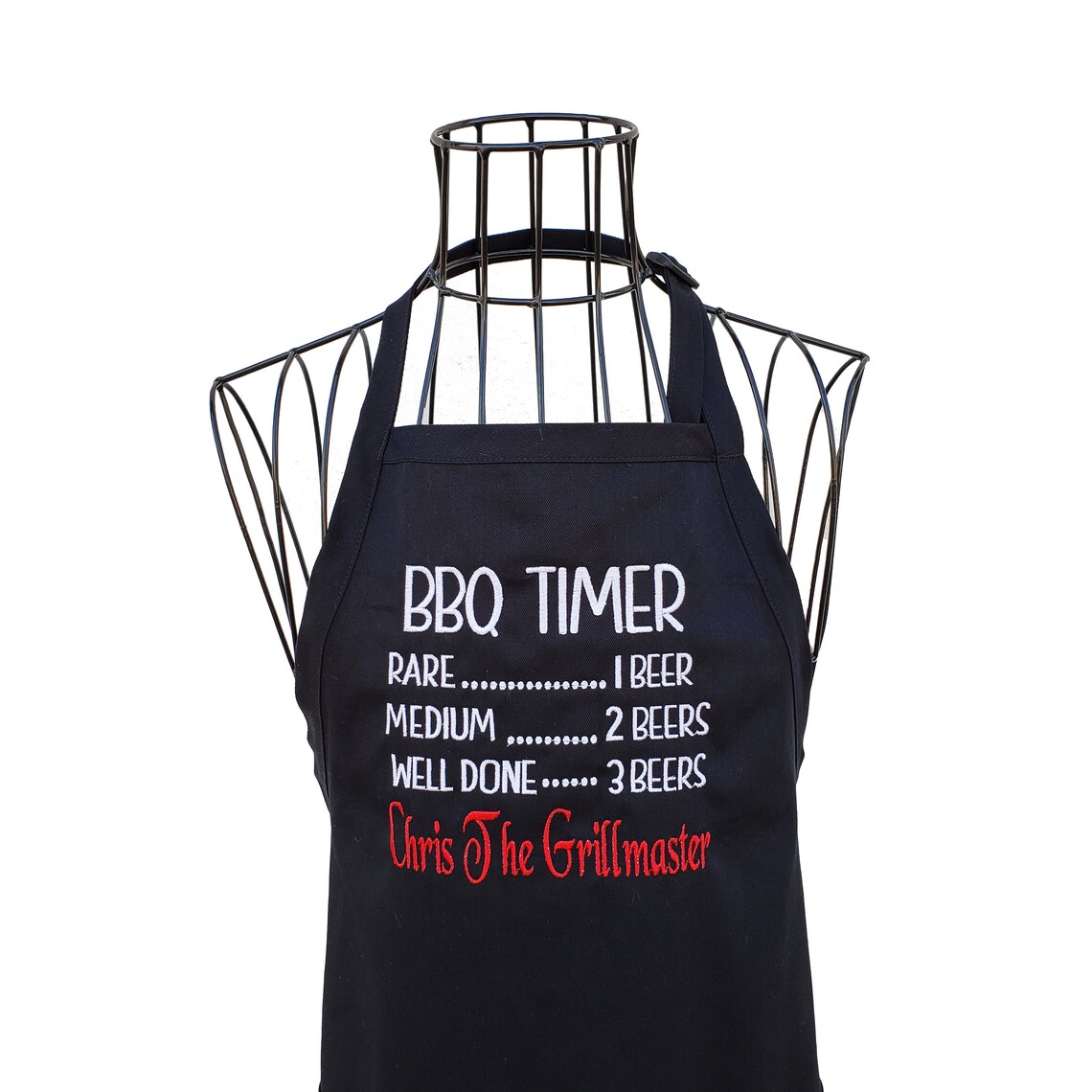 Funny Personalized Embroidered BBQ Beer Timer Apron for the - Etsy