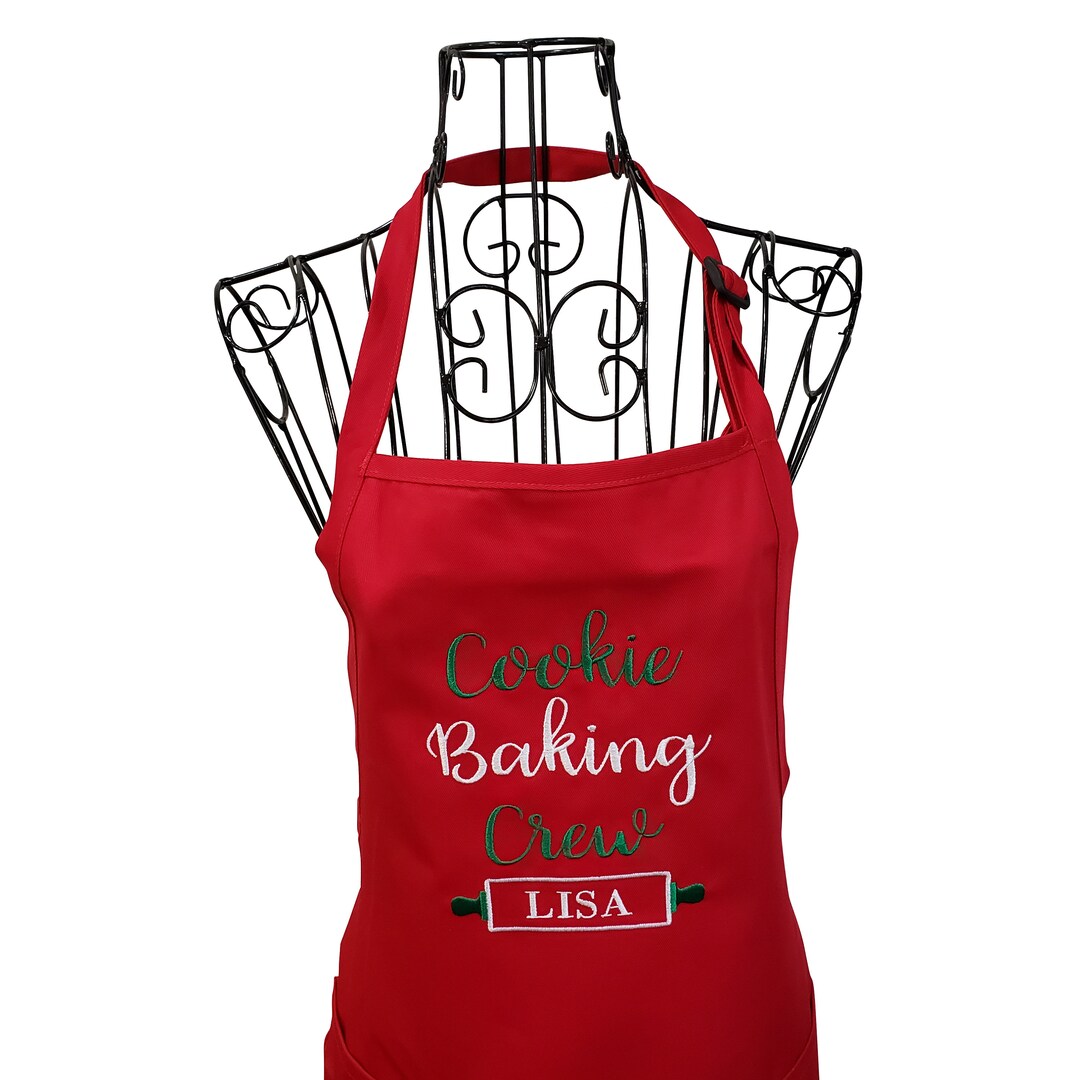 Personalized Cookie Baking Crew Embroidered Apron, Christmas Apron for ...