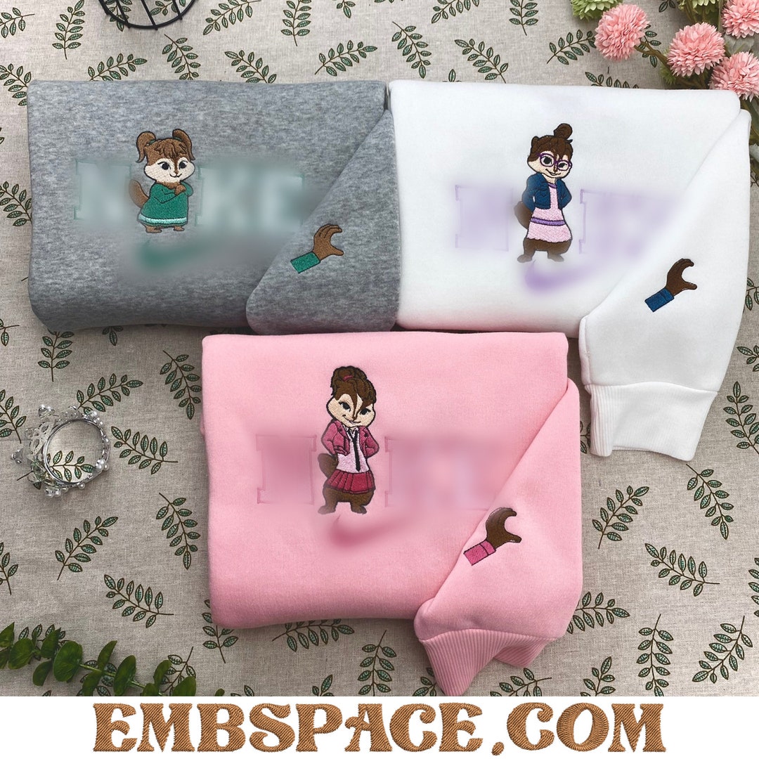 Alvin and the Chipmunks Girl Embroidery Sweatshirt, Cartoon Embroidery ...