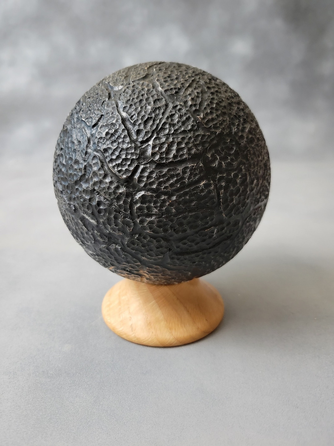 Carved Wood Sphere - Etsy