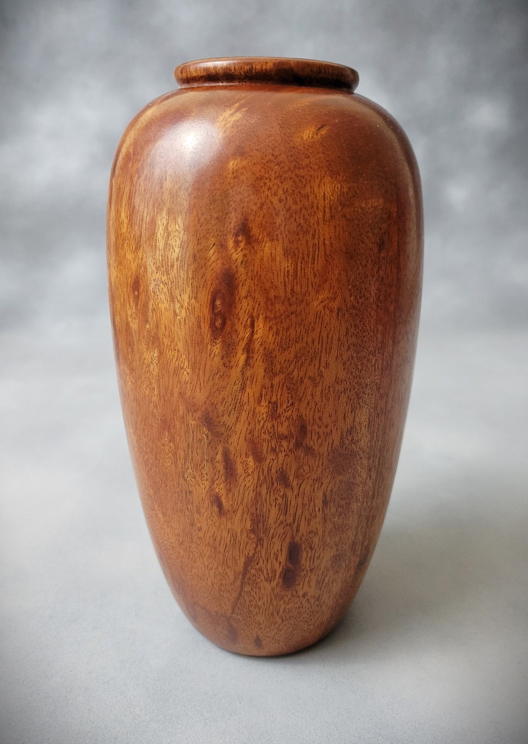 Hand Turned Mahogany Vase: Glossy Finish (9 Inch) - Etsy