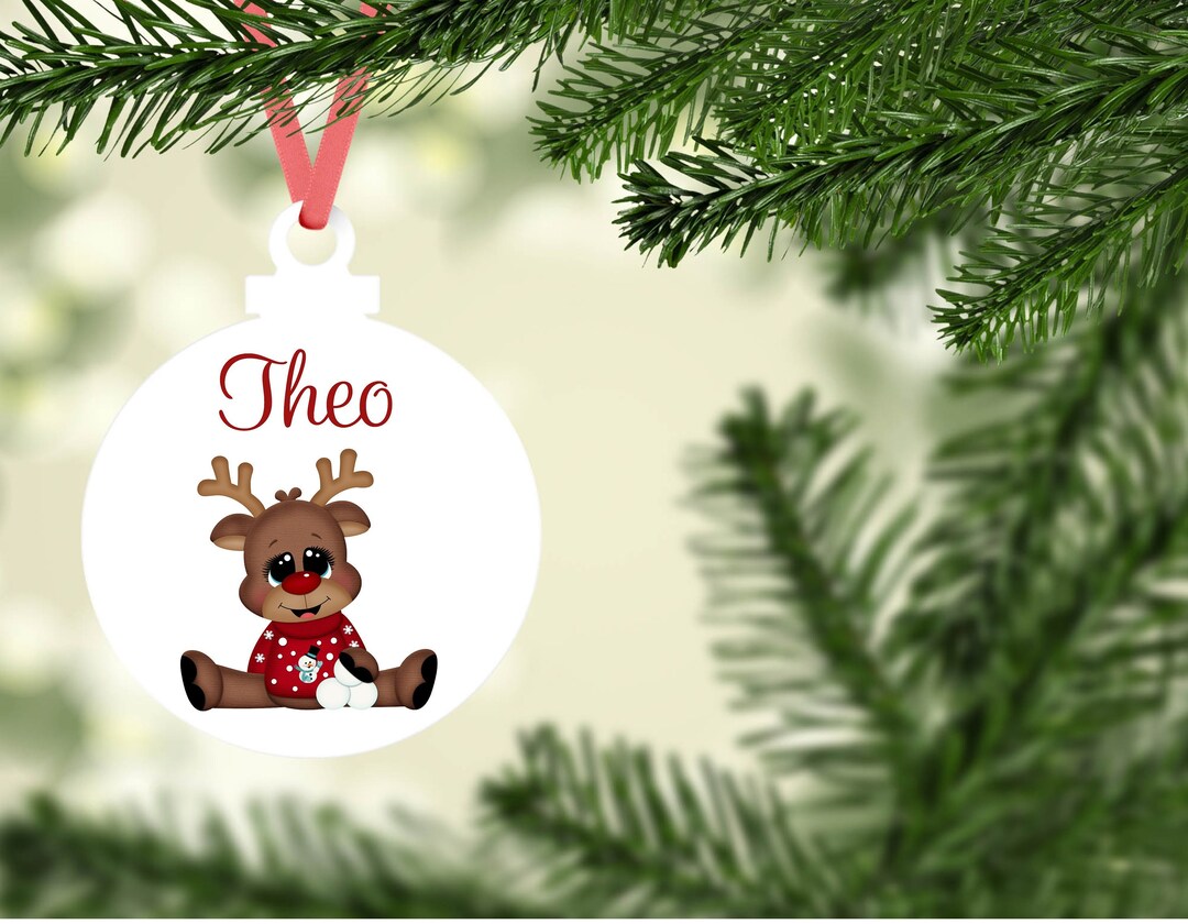 Reindeer Bauble/reindeer Ornament/personalised Ornament/personalised ...